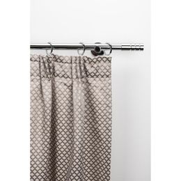 Garesa Gardinenstange &raquo;EASY&laquo; &Oslash; 20 mm 1 l&auml;ufig-l&auml;ufig Wunschma&szlig;l&auml;nge Vorhanggarnitur, verl&auml;ngerbar, Endknopf m. Rillen, Alu, m. Ringe grau Aluminium B/