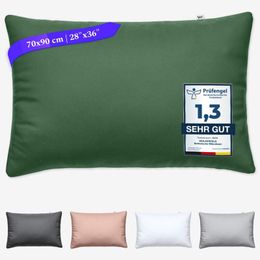 Kissenbezug &raquo;Mikrofaser Kissenbezug - Allergiker Kopfkissenbezug - unfassbar weich&laquo; Gr&ouml;&szlig;e 80x80, 40x80 und 70x90 cm; versteckter Rei&szlig;verschluss gr&uuml;n 