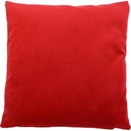 G&ouml;zze Dekokissen &raquo;Duval&laquo; mit Rei&szlig;verschluss, Kissenh&uuml;le ohne F&uuml;llung, 2 St&uuml;ck rot Polyester B/L: 50cm x 50cm, 2 Stk.