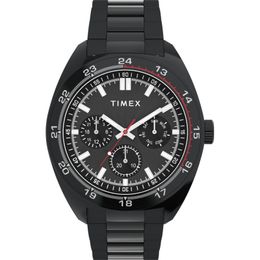 Timex Herren Multifunktionsuhr &raquo;WESTON&laquo; Quarzuhr, Armbanduhr, Herrenuhr, Edelstahlarmband, 12/24-Std.-Anzeige schwarz Einheitsgr&ouml;&szlig;e