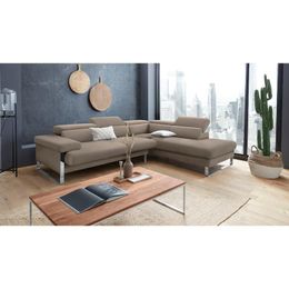 W.Schillig Ecksofa &raquo;finn, toller Sitzkomfort, L-Form, hochwertige Verarbeitungsdetails&laquo; German Design Award 2016, Fu&szlig;gestell Chrom gl&auml;nzend, Breite 