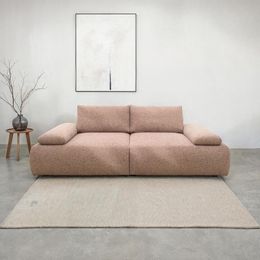 DOMO collection Big-Sofa &raquo;&Eacute;vora Megasofa Breite 244 cm&laquo; Federkern, inkl. Armlehnenverstellung, Struktur grob, rust rosa 95% Polyester, 5% Baumwolle B/