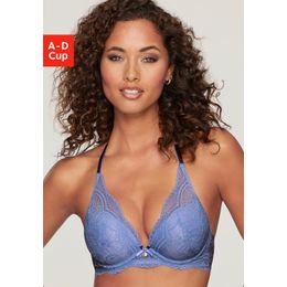 Nuance by Lascana Neckholder-BH &raquo;Vivianna&laquo; mit verschiedenen Tragevarianten, mit floraler Spitze, Dessous blau 75, Cup C Neckholder-BH