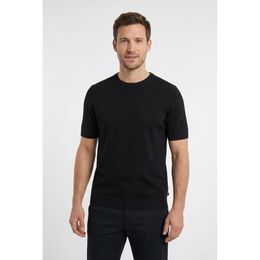 OLYMP Herren OLYMP T-Shirt Rundhals, Strick, normale Passform schwarz XXL