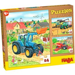 Haba Puzzle &raquo;Traktor und Co.&laquo; bunt Pappe Einheitsgr&ouml;&szlig;e