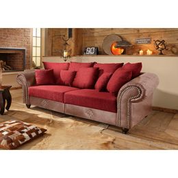 Home Affaire Big-Sofa &raquo;King George Mega Sofa, viel Platz, Federkern&laquo; braun Korpus aus Luxus-Microfaser in Vintage-Optik (100% Polyester), Sitzfl&auml;che 