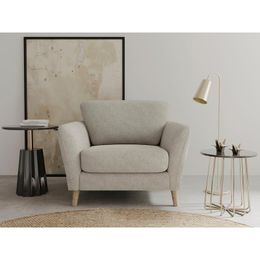 OTTO home Sessel &raquo;MARSEILLE&laquo; Massivholzbeine Eiche, Landhausstil, Wellenunterfederung grau Webstoff (100% Polyester);Struktur fein (58% Polyester, 22%