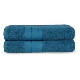 Good Morning Badet&uuml;cher &raquo;Uni&laquo; Baumwolle, Walkfrottee, Bord&uuml;re, 500 GSM, Einfarbig, Ohne Aufh&auml;ngung blau Frottee, Frottee B/L: 70cmx140cm, 2 Stk., 2 