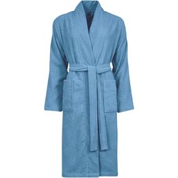 Bugatti Damenbademantel &raquo;Paola, ideal f&uuml;r Sauna & Spa, Hotelbademantel, Morgenmantel&laquo; 1 Stk. Kimonomantel blau Webvelours M L: 110cm