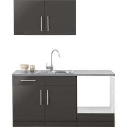 Wiho-K&uuml;chen wiho K&uuml;chen Pantryk&uuml;che &raquo;Cali&laquo; wahlweise mit E-Ger&auml;ten, Breite 160 cm grau B/H/T: 160cm x 60cm, ohne E-Ger&auml;te