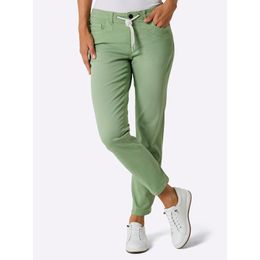 Damen 5-Pocket-Jeans, gr&uuml;n, Gr. 38, CREATION L PREMIUM, unifarben, 56% Baumwolle, 33% Modal, 8% Elastomultiester, 3% Elasthan, Jeans