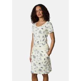 Ragwear Damen Sommerkleid "Baomi Summer YOUMODO", beige, Gr. XXL, Material: 100% Baumwolle, Kleider, Damen Minikleid in sommerlichem Print