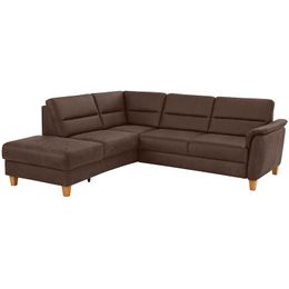 Home Affaire Ecksofa &raquo;Palmera L-Form, B: 236 cm&laquo; optional Schlaffunktion & Bettkasten, Federkern braun 100% Polyester;Struktur (100% Polyester);Luxus-
