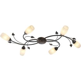 NOWA Deckenleuchte &raquo;VENEZIA&laquo; E14 1 Stk. Deckenlampe Wohnzimmer-Leuchte Schlafzimmer-Leuchte Flur K&uuml;che braun H: 22cm, 1 Stk.