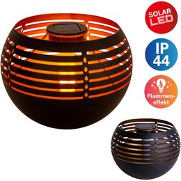 N&auml;ve n&auml;ve LED Au&szlig;en-Tischleuchte &raquo;Solar-Tischleuchte&laquo; LED-Modul 1 Stk. Warmwei&szlig; Flammeneffekt, Schiebeschalter, Eisen/Kunststoff, schwarz/gold schwarz &Oslash; 