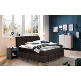 Home Affaire Boxspringbett &raquo;Paxton&laquo; Neue Toppervarianten! braun Polyester Flachgewebe LEINENOPTIK Polyester Topper Basic, Liegefl&auml;che B/L: 160cm x 