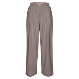 Lascana Damen Schlupfhose "aus b&uuml;gelfreier Ware mit weitem Bein", beige, Gr. 40, unifarben, Cr&ecirc;pe, Obermaterial: 95% Polyester, 5% Elasthan, Hosen,