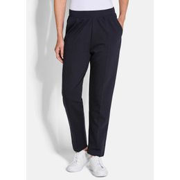 GOLDNER Damen 2-in-1-Hose "Kurzgr&ouml;&szlig;e Elastische Jogpants im Doppelpack", blau, Gr. 19, Obermaterial: 60% Baumwolle CO. 35% Polyester PES. 5% Elasthan