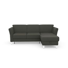 Sit & More sit&more Ecksofa &raquo;Visby L-Form&laquo; wahlweise mit Schlaffunktion und Bettkasten, frei im Raum stellbar grau B/H/T: 248cm x 87cm x 162cm, Struktur fein, 