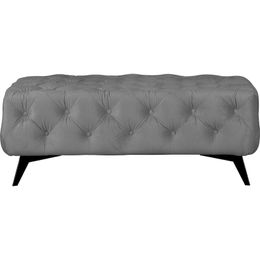 Home Affaire Polsterhocker &raquo;Amaury&laquo; Chesterfield-Optik, Breite 120cm, Fu&szlig;farbe w&auml;hlbar grau Struktur (100% Polyester);Samtoptik (100% Polyester) B/H/T