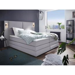 Collection AB Boxspringbett &raquo;Copenhagen&laquo; inklusive Bettkasten, Topper, wahlweise mit LED-Beleuchtung grau Holzwerkstoff, Spanplatte Strukturstoff 