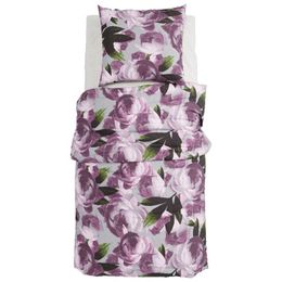 Grund Bettw&auml;sche &raquo;Peonia Bettw&auml;sche&laquo; 2 tlg. Aus 100% Baumwollsatin gefertigt lila Satin, Obermaterial: 100% Baumwolle B/L: 140cm x 220cm, 1 Stk., 1 Stk., 