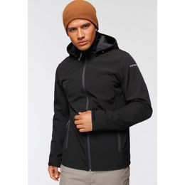 Icepeak Herren Softshelljacke &raquo;Icepeak BRIMFIELD&laquo; mit Kapuze mit abnehmbarer Kapuze, winddicht, wasserabweisend, atmungsaktiv schwarz 58