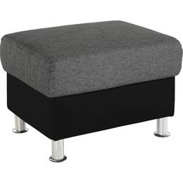 Trendmanufaktur Hocker wahlweise mit komfortablem Federkern, frei im Raum stellbar schwarz-wei&szlig; 100% Polyester B/H/T: 67cm x 46cm x 53cm, Kunstleder 