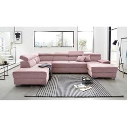 DOMO collection Wohnlandschaft &raquo;Mira, inklusive Kopfteilverstellung f&uuml;r mehr Wohlf&uuml;hlkomfort, U-Form&laquo; wahlweise mit Bettfunktion und Bettkasten, 