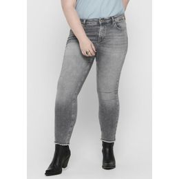 Only Carmakoma Damen Only CARMAKOMA Skinny-fit-Jeans &raquo;CARWILLY REG SK ANK JNS&laquo; in washed-out Optik grau 50, L&auml;nge 32