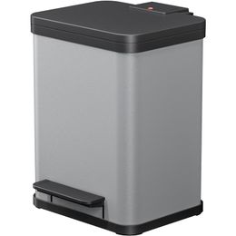 Hailo M&uuml;lleimer &raquo;&Ouml;ko duo Plus M&laquo; 2 Beh&auml;lter 18 l, Stahlblech o. Edelstahl, Kunststoff Inneneimer, Made in Germany grau Metall B/H/T: 34cm x 44,5cm x 33,5cm,