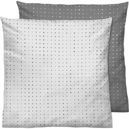 Biberna Kissenbez&uuml;ge &raquo;Mix & Match&laquo; individuell kombinierbar grau Mako-Satin, Obermaterial: 100% Baumwolle B/L: 80cm x 80cm, 1 Stk., Mako-Satin