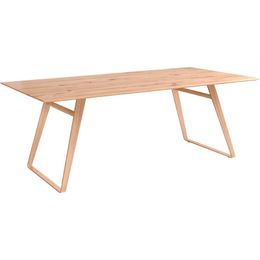 Musterring Esstisch &raquo;Tavia&laquo; B&uuml;gelgestell in 3 Farben, Platte Charakter-Eiche ge&ouml;lt, fest montiert braun B/H/T: 180cm x 76cm x 100cm, ohne Auszug, B&uuml;gelgestell 