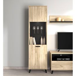 OTTO home Vitrine &raquo;Umbria&laquo; H&ouml;he ca. 191 cm grau Holzwerkstoff Grau Eiche, B/H/T: 53,5cm x 191,5cm x 33cm