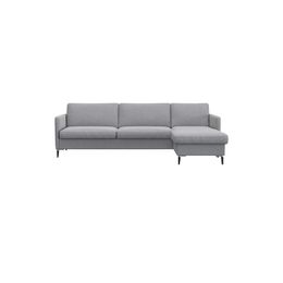 FLEXLUX Ecksofa &raquo;Fiore, super Sitzkomfort durch Kaltschaum im Sitz, L-Form&laquo; schmale Armlehnen, F&uuml;&szlig;e Alu+schwarz grau 100% Polyester B/H/T: 247cm x 