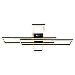 Globo LIGHTING Deckenleuchte &raquo;TATJANA&laquo; LED-Modul 1 Stk. Warmwei&szlig; Deckenlampe Wohnzimmer-Leuchte Schlafzimmer-Leuchte Flur K&uuml;che schwarz H: 7,4cm, 1 