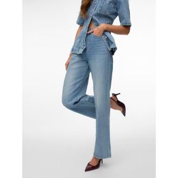 V&eacute;ro Moda Vero Moda Damen High-waist-Jeans &raquo;VMVEGA HR WIDE DENIM JEANS SI389 NOOS&laquo; Baumwolle, wide fit, high waist 26, L&auml;nge 32