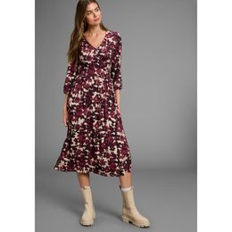 Laura Scott Damen Midikleid mit Wadenl&auml;nge, aus elastischer Viskosemischung in Jersey-Qualit&auml;t rot 34, N-Gr