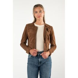 Mauritius Damen Lederjacke &raquo;MWZainu&laquo; Kurzjacke mit geflochtenen Details XL (42) Trachtenmode
