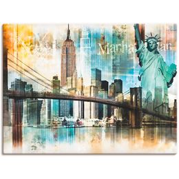 Artland Wandbild &raquo;New York Skyline Collage IV&laquo; Amerika 1 Stk. tlg. als Leinwandbild, Poster in verschied. Gr&ouml;&szlig;en beige Leinwand B/H/T: 80cm x 60cm, 