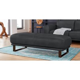W.Schillig Hocker &raquo;montanaa&laquo; mit Metallkufen in Bronze pulverbeschichtet, Breite 141 cm schwarz B/H/T: 141cm x 42cm x 61cm, Longlife Xtra-Leder Z59