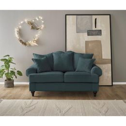 OTTO home 2-Sitzer &raquo;Westminster, Sofa im Landhausstil, Couch mit Zierkissen&laquo; Federkern-Polsterung, gedrechselter Fu&szlig;, hochwertiger Microfaserbezug 