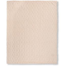 Descanso Plaid &raquo;Jacquard teddy&laquo; Weich, Kuscheldecke, Wohndecke, Teddy, Jacquard, in 2 Gr&ouml;&szlig;en beige Polyester B/L: 130cm x 160cm