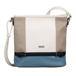 Tom Tailor Damen Tom Tailor Hobo &raquo;Juna&laquo; aus soft genarbtem ledrigen Material mit gl&auml;nzenden Metall-Accessoires blau B/H/T: 33cm x 28cm x 12,5cm