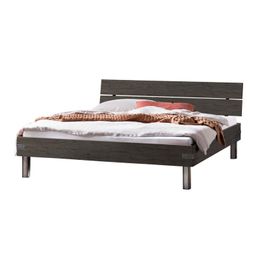 Hasena Bettgestell &raquo;Duno&laquo; Akazie massiv, mit Massivholzkopfteil, zwei verschiedene Liegeh&ouml;hen grau Liegefl&auml;che L&auml;nge B: 200cm x 140cm, H&ouml;he Bett: 87cm