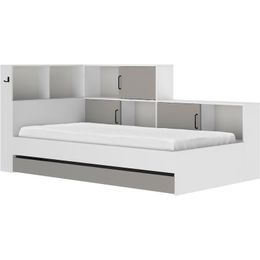 Stauraumbett &raquo;"Erwan", viel Stauraum, Made in France, verschiedene Farben&laquo; B/H/T ca. 220cmx104x120cm, mit gro&szlig;er Schublade, viele Regale und 