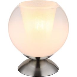 Globo LIGHTING Tischleuchte &raquo;BARRY&laquo; E27 1 Stk. Tischlampe/Metall/Glaskugeln/Glaskristalle klar wei&szlig; &Oslash; 18cm H: 19cm, 1 Stk.