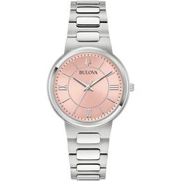 Bulova Damen Quarzuhr Armbanduhr, Damenuhr, Edelstahlarmband, analog rosa Einheitsgr&ouml;&szlig;e