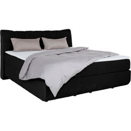Home Affaire Boxspringbett &raquo;Oc&eacute;ane&laquo; Bodenfrei- wirkt freischwebend, verschiedene H&auml;rtegrade (auch H4) schwarz Polyester Velour VELVET Polyester Topper