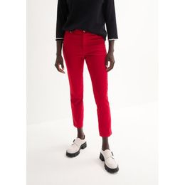 bonprix Damen bonprix Stretch-Hose &raquo;Stretchhose aus Baumwolle&laquo; aus Baumwolle, Polyester und Elasthan, Slim Fit Passform, 7/8-L&auml;nge rot 48, N-Gr